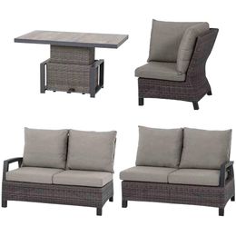 Gartenlounge-Set siena GARDEN "Corido", grau (anthrazit, grau, anthrazit), Aluminium, Sitzmöbel-Sets