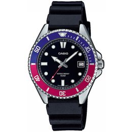 Quarzuhr CASIO TIMELESS COLLECTION "MDV-10-1A2VEF", schwarz, Armbanduhren, Damen, Armbanduhr, Damenuhr, analog, Datum