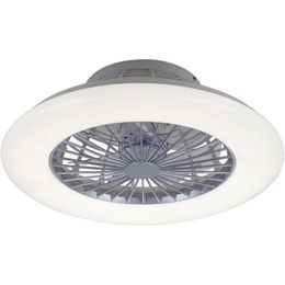 Lampenwelt Deckenleuchte Deckenventilator Raumlüfter Kühler Sternenhimmel Wohnzimmerlampe, Stahl weiß Kunststoff, Fernbedienung dimmbar Nachtlicht 3 Stufen cct,