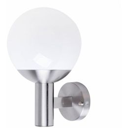 Eglo - Wandleuchte Wandlampe Kugelleuchte Außenleuchte Eingangs Beleuchtung Smart led Edelstahl, Kunststoff weiß, App Steuerung, 1x 9 Watt 806 lm,