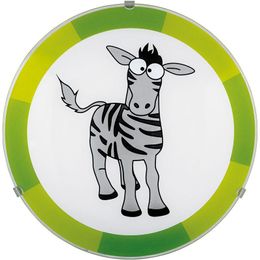 Decken Kinder Lampe Wand Beleuchtung Spiel Zimmer Motiv Zebra Muster Streifen grün grau Eglo 94457