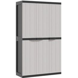 vidaXL - Gartenschrank Grau und Schwarz 97x37x165 cm pp