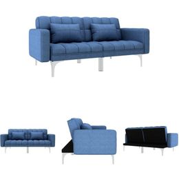 Schlafsofa Blau Stoff - Sofas - Blau - The Living Store