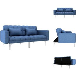 vidaXL - Sofas - Living Schlafsofa Blau Stoff - Blau