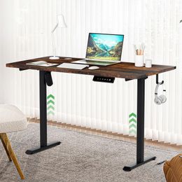 HENGDA Höhenverstellbarer Schreibtisch mit Desktop 120x60cm Ergonomischer Tischplatte mit Memory-Steuerung vintage