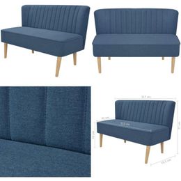 vidaXL Sofa Stoff 117 x 55,5 x 77 cm Blau - Sofa - Sofas - Home & Living - Blau