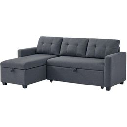 Vitalispa - Sofa l Form Campina, Grau, 226 x 163 cm mit Schlaffunktion