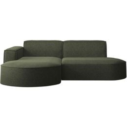 Kaiser Ecksofa, Sofa L form, Couch L form MODENA L STUDIO stoff Neve Olive Links