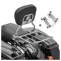 Sissybar Set passend für Harley Davidson CVO Road Glide Ultra 14-16 Craftride inkl. Gepäckträger und Docking Kit chrom