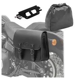 Satteltasche 20L + Halter abnehmbar passend für Chopper / Custombikes 18-24 links Craftride