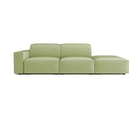 Kaiser Modulares, modernes 3-Sitzer-Sofa California stoff Matt Velvet Hellgrün Links