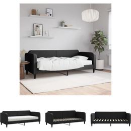 The Living Store - Tagesbett mit Matratze Schwarz 80x200 cm Stoff - Betten & Bettgestelle - Schwarz