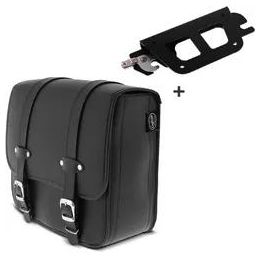 Satteltasche 17L + Halter abnehmbar passend für Chopper / Custombikes Slim 18-22 links Craftride