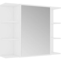 vidaXL - Bad-Spiegelschrank Weiß 80x20,5x64 cm Holzwerkstoff