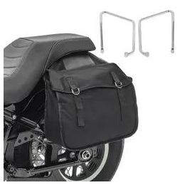 Satteltaschen mit Halter SH2 passend für Chopper / Custombikes 1200 Iron 18-20 Canvas 36L Craftride