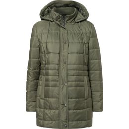 Damen Steppjacke mit seitlichen Druckkn&ouml;pfen khaki, Gr&ouml;&szlig;e 56