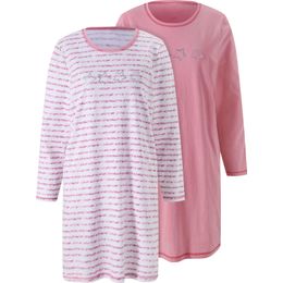 w&auml;schepur Damen Langarm Sleepshirts erika + erika-gestreift, Gr&ouml;&szlig;e 36/38