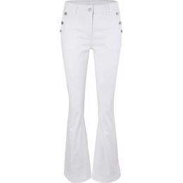 Damen Bootcut-Jeans mit Dekokn&ouml;pfen ecru, Gr&ouml;&szlig;e 22
