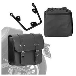 Set Satteltasche + Halter passend für Chopper / Custombikes 883 Superlow 16-20 Craftride RNO-L links