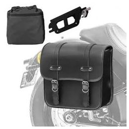 Set Satteltasche passend für Chopper / Custombikes Slim 18-22 + Quick Lock Halter Craftride RNO-R rechts