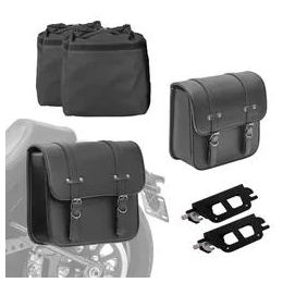 Set 2x Satteltasche passend für Chopper / Custombikes Heritage Classic 114 18-24 + Quick Lock Halter Craftride RNO-B