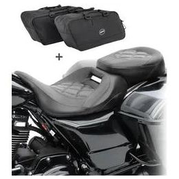 Sitzbank passend für Street Glide Special 15-23 Set mit Koffer Innentaschen Craftride S-AI1 schwarz