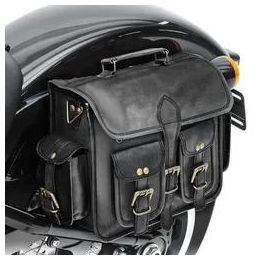 Leder Satteltasche passend für Chopper / Custombike Special Seitentasche Craftride SV3 schwarz CB19503