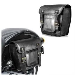 Set 2X Leder Satteltasche passend für Chopper / Custombike Seitentasche Craftride SV4 schwarz CB35669