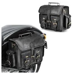 Set 2X Leder Satteltasche passend für Chopper / Custombike Springer Seitentasche Craftride SV3 schwarz CB35647