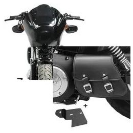 Set : Lampenmaske MG8 passend für Dyna Street Bob 06-17 Lampen Verkleidung rauchgrau Craftride + Schwingentasche + Halter passend für Dyna Street Bob 06-17 Craftride