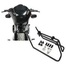 Set : Lampenmaske MG8 passend für Dyna Street Bob 06-17 Lampen Verkleidung rauchgrau Craftride + Seiten Kofferträger passend für Dyna Street Bob 08-17 Craftride