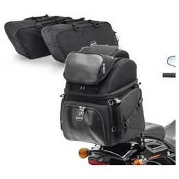 Set: Koffer Innentaschen passend für Harley Davidson Touring 94-24 Craftride BG1 Paar + Hecktasche - Sissybartasche für Chopper und Cruiser Craftride M55