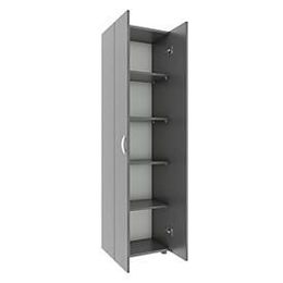 Aktenschrank Ulas, 5 Ordnerhöhen, 4 Fachböden, für ca. 35 Ordner, Flügeltüren, B 490 x T 340 x H 1780 mm, Holz, anthrazit