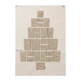 ferm LIVING - Pine Adventskalender, 90 x 125 cm, natur