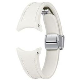 Samsung Armband D-Buckle Hybrid Eco-Leather Band (20 mm, Slim, S/M) ET-SHR93 für die Galaxy Watch-Serie - Cream