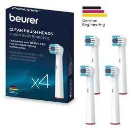 Beurer Aufsteckbürsten Clean TB30 / 50 4er weiß - Effektive Reinigung und Pflege