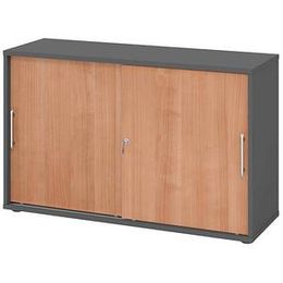 Hammerbacher Schiebetürenschrank, V1752S/G/N/RE grafit, nussbaum 1 Fachboden 120,0 x 40,0 x 74,8 cm