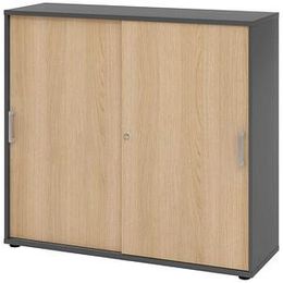 Hammerbacher Schiebetürenschrank 1753S, V1753S/G/E/CE eiche, grafit 2 Fachböden 120,0 x 40,0 x 110,0 cm