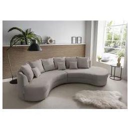 Ecksofa Inosign "Limoncello L-Form" Sofas Gr. B/H/T: 287cm x 76cm x 160cm, Cord, Ottomane rechts, Ottomane rechts, grau (grau, braun) ergonomische Form