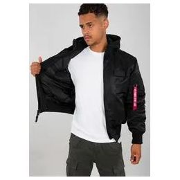 Bomberjacke Alpha Industries "MA-1 ZH Back Print" Gr. XXXL, schwarz (285 schwarz, reflective) Herren Jacken