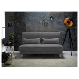 Schlafsofa Inosign "Gina" Sofas Gr. B/H/T: 160cm x 86cm x 195cm, Chenille, grau (ash) mit einem Handgriff vom Sofa zum Bett