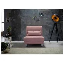 Schlafsofa Inosign "Gina" Sofas Gr. B/H/T: 80cm x 86cm x 195cm, Chenille, rosa (flamingo) mit einem Handgriff vom Sofa zum Bett