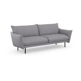 3-Sitzer Andas "Stine" Sofas Gr. B/H/T: 226cm x 86cm x 86cm, Struktur, grau (hellgrau) Besonderes Design durch Kissenoptik und Keder, by Morten Georgsen