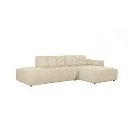 Ecksofa furninova "Chess, Designsofa mit sehr hohem Sitzkomfort, Eyecatcher im Wohnzimmer" Sofas Gr. B/H/T: 293cm x 74cm x 171cm, Recamiere rechts, beige (nature) mit attraktiver Steppung, im skandinavischen Design