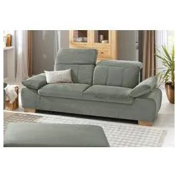 2-Sitzer Home Affaire "Bergamo" Sofas Gr. B/H/T: 195cm x 77cm x 90cm, Chenille, ohne Funktion, grün mit Armlehn-und Rückenfunktion, Federkern