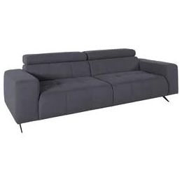 2-Sitzer DOMO collection "Trento" Sofas Gr. B/H/T: 238cm x 79cm x 104cm, Luxus-Microfaser, Mit Kopfteilverstellung, grau (dunkelgrau)