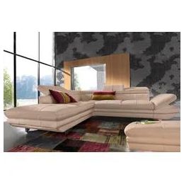 Ecksofa COTTA "Enterprise L-Form", braun (cappuccino), B:277cm H:91cm T:104cm, Softlux-Kunstleder, Luxus-Kunstleder, Sofas, mit Kopf- und Armteilverstellung, wahlweise mit Bettfunktion