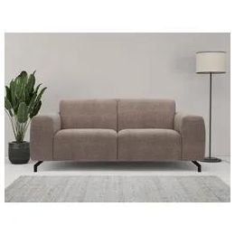 2,5-Sitzer Places of Style "Oleandro", braun (hellbraun), B:200cm H:82cm T:94cm, 100% Polyester, Sofas, mit unterschiedlichem Sitzkomfort, in verschiedenen Bezugsqualitäten