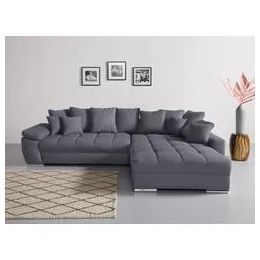 Ecksofa Inosign "Gwenni L-Form" Sofas Gr. B/H/T: 323cm x 94cm x 222cm, Struktur weich, grau (stone) auch in Haustierstoff Aqua Clean Supreme erhältlich, incl. 4 Kissen