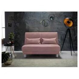 Schlafsofa Inosign "Gina" Sofas Gr. B/H/T: 120cm x 86cm x 195cm, Chenille, rosa (flamingo) mit einem Handgriff vom Sofa zum Bett